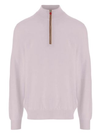 Kiton pull &agrave; col roul&eacute; - Blanc