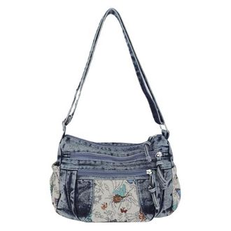 Generic Kexpery Sac &agrave; Main Denim Grande Capacit&eacute; avec Bandouli&egrave;re R&eacute;glable Sac Crois&eacute; pour Femmes Voyage Shopping et Quotidien