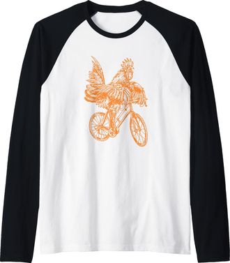 Seembo Rooster Cycling Bike Chicken Cyclist Animal Biking Bike Raglan