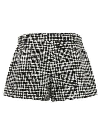 Self Portrait Houndstooth Boucl&eacute; Wool Blend Skort - Black