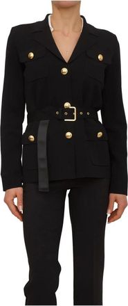 Elisabetta Franchi Femme, Vestes, Noir, Taille: 44 FR Giacca