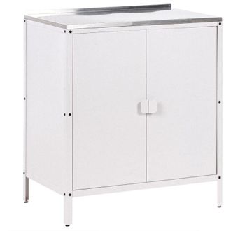 Beliani Outdoor-K&uuml;chenschrank VILAMA Wei&szlig;