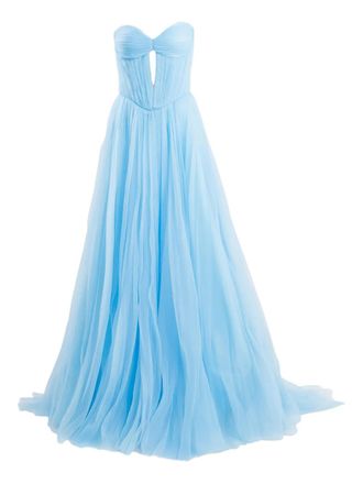 Ana Radu Schulterfreies Maxikleid mit Cut-Out - Blau