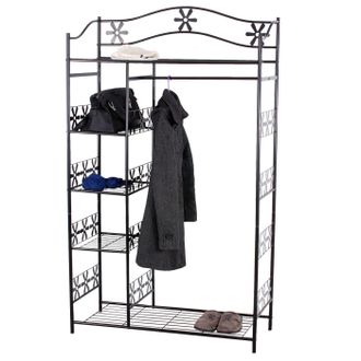 Mendler Metall-Garderobe Genf, Garderobenst&auml;nder Kleiderschrank Metallregal 172x100x43cm - ohne Vorhang