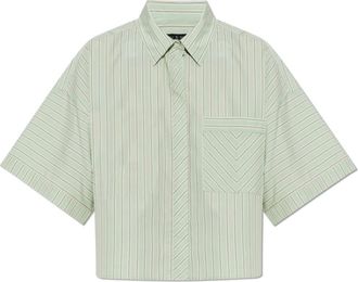 Rag & Bone Femme, Blouses et Chemises, Vert, Taille: 40 FR Marin Short-Sleeve Striped Shirt