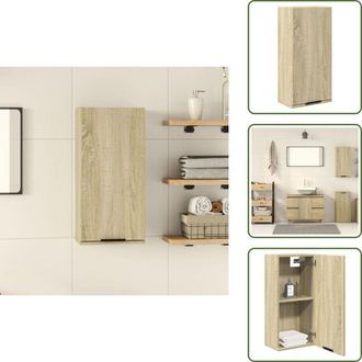 vidaXL The Living Store Wand-Badschrank Sonoma-Eiche 32x20x67 cm - Wanderschrank - Badschrank - Badezimmerm&ouml;bel - Holzwerkstoff - Sonoma-Eiche
