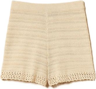 Twinset Femme, Shorts, Beige, Taille: 40 FR Shorts en maille