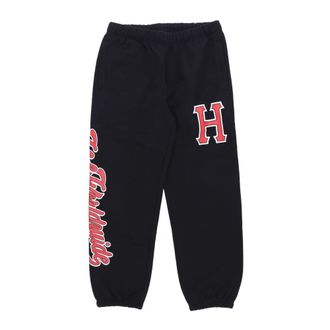 HUF Schwarze Fleece-Sweatpants mit Elastischem Bund - - Trousers - Herren - Schwarzk - L