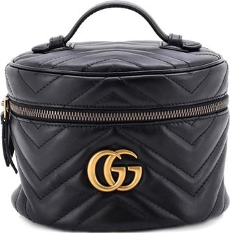 Gucci GG Marmont Vanity Matelasse Leather Mini backpack - Schwarz