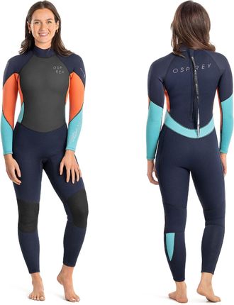 Osprey Damen-Neoprenanzug, volle Länge, 3 mm, Neopren, Surfen, Tauchen, Neoprenanzug, Nullgrau, Größe L