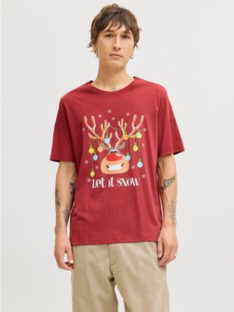 Jack & Jones Rundhalsshirt JJCHRISTMAS TEE SS CREW NECK XMAS mit weihnachtlichem Druck