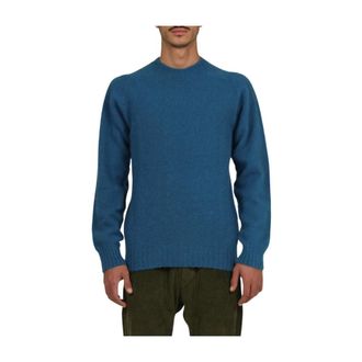 President's Shetlandwolle Rundhalsausschnitt Pullover - - Knitwear - Herren - Blau - XL