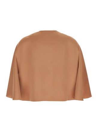 Forte_Forte Womens Satin Envers Cape Pink Acetate Coat