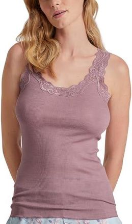 CALIDA Calida Richesse Lace T-Shirt, Semi-Transparent, Sureau, 76-78 Femme