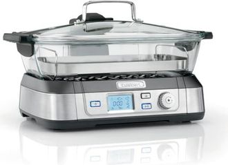Cuisinart Cookfresh Professional Glass Food Steamer | 1L Wasser, BPA-frei, Edelstahl-Dämpfeinsatz, 2 vielseitige Behälter | 30 Sek. Aufheizzeit | Funktionen Auf