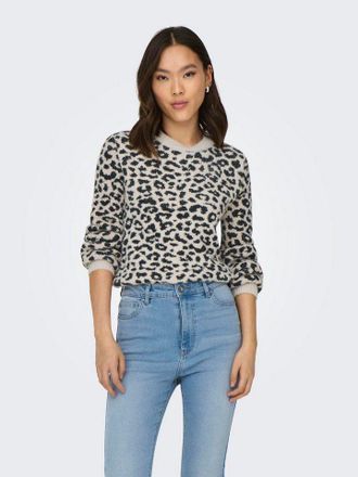 Jacqueline de Yong Strickpullover JDYLORRAINE ANIMAL L/S PULLOVER KNT NOOS Materialmix, regular fit
