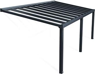 Palram Canopia by Palram Terrassen&uuml;berdachung Alu Stockholm 3.4X7.4 Polycarbonat Hohlkammerplatten Pergola 732 x 341 cm Grau zur &Uuml;berdachung ihrer Terrasse