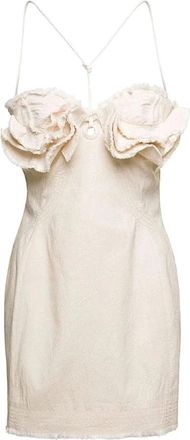 Jacquemus Femme, Robes, Blanc, Taille: 40 FR La Robe Artichaut Courte Denim