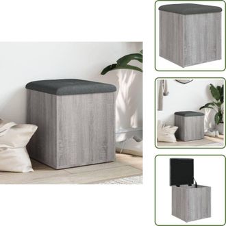 vidaXL The Living Store - Banc de rangement sonoma gris 42x42x45 cm bois ding&eacute;nierie - Banc Coffre - Banc Rangement - Banc Entr&eacute;e - Meuble Rangement