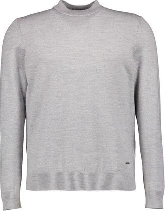 Joop Herren Pullover grau Merinowolle unifarben