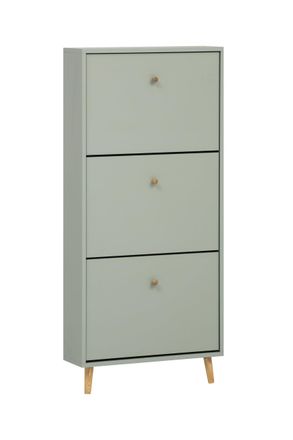 Schildmeyer Bjarne Schuhschrank 158674, Pistazie, 59,8 x 19,5 x 131 cm, platzsparend durch geringe Tiefe