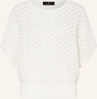 Monari Monari Strickshirt Mit Pailletten weiss