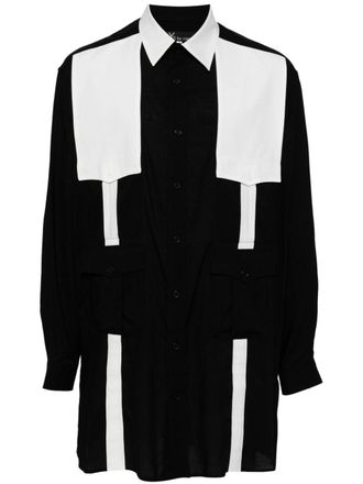 Yohji Yamamoto chemise &agrave; design multi-poches - Noir
