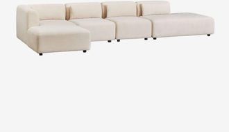 Sklum Sklum - 4-teiliges modulares Ecksofa mit Chaiselongue rechts und Fogler-Hocker