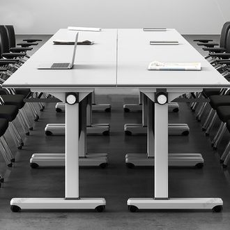 Generic Klappbarer Konferenztisch, mobiler Klappkonferenztisch, 6-teilig, Klapptische mit feststellbaren Rollen f&uuml;r B&uuml;ro- und Seminarr&auml;ume, h&ouml;henverstellbar, 