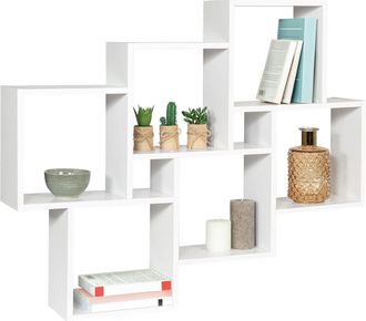 IDMarket Wandregal mit Zwei Positionen Lucas wei&szlig;