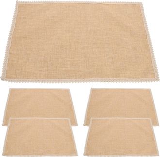 BESPORTBLE Maschinenwaschbare Tischsets 6 St&uuml;ck Hitzebest&auml;ndige Platzmatten aus Leinenimitat in Braun Weiche Esszimmer Unterlagen f&uuml;r Esstisch und Restaurant