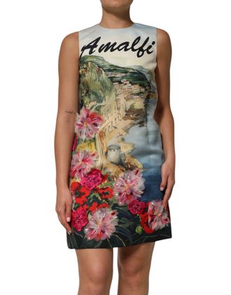 Dolce & Gabbana Womens Multicolor Crystal Embellished Mini Dress Silk