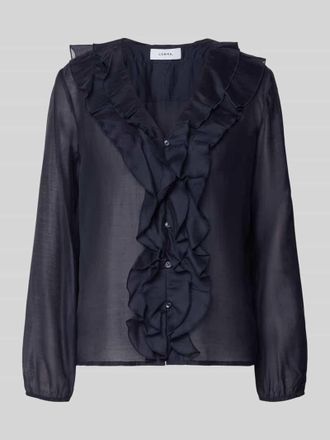 Comma Regular Fit Bluse aus Lyocell-Mix mit Volants
