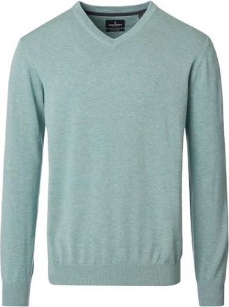 Casamoda Pull pour homme avec col en V, couleur unie, taille &eacute;lastique, Vert (333), 6XL