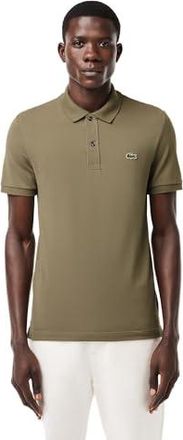 Lacoste Polo à manches courtes pour homme PH4012 - 2 boutons - Coupe ajustée, kaki, L
