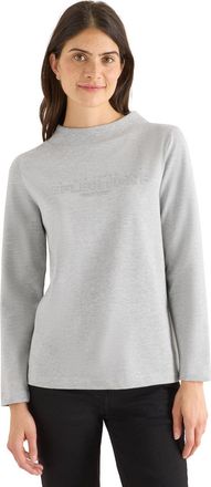 Cecil Damen 3228481 Shirt mit Glitzer-Wording, Luna Grey Melange, XXL