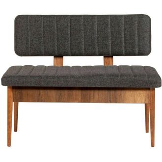 Dmora Bank Dpalestr, Mehrzweckbank, Gastplatz, Balkonbank mit mehreren Positionen, 110x40h85 cm, Walnuss und Anthrazit - Dmora