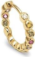 Singularu Boucle doreille Unique Anneau Orbit. Laiton avec Plaqué Or 18Kt et Zirconias Multicolores. Fermoir Click/Congo. Bijoux pour Femme
