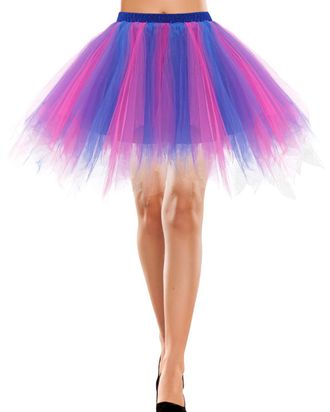 Bbonlinedress Tutu Damen T&uuml;ll Rock T&uuml;llrock 50er 80er Kurz Ballet Tanzkleid Unterr&ouml;cke Trachtenr&ouml;cke Zubeh&ouml;r f&uuml;r Frauen M&auml;dchen Kurz Minirock Ballett Tanzkleid Rock