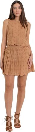 Kocca Femme, Jupes, Orange, Taille: 36 FR Mini-jupe en coton ajour&eacute; avec ourlet festonn&eacute;