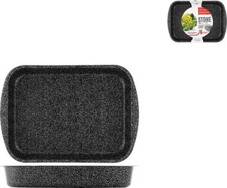 hOme Home Stone Br&auml;ter, Antihaftbeschichtung, Stein, 25 x 18 cm, Anthrazit