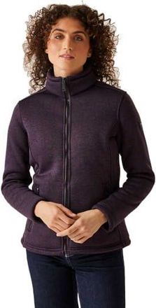 Regatta Razia II Veste polaire &agrave; poils longs effet tricot pour femme, Prune fonc&eacute;/noir, 44