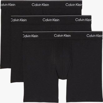 Calvin Klein Lot de 3 boxers unis en coton m&eacute;lang&eacute;