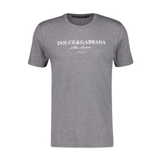 Dolce & Gabbana T-Shirt mit Logo-Print - - Tops - Herren - Grau - XL