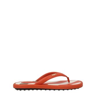 Tod's Femme, Chaussures, Orange, Taille: 39 EU Tongs &agrave; d&eacute;tails ray&eacute;s