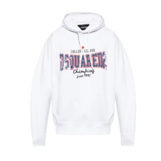 Dsquared2 Kapuzenpullover mit ikonischem Logo - - Sweatshirts & Hoodies - Herren - Wei&szlig; - S