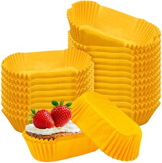 Generic Upgrade Mini-Kastenform Liner, oval, zum Backen, Muffins, Cupcakes, Pappbecher, Einweg-Papierlaib-Brotform, Einlagen für Kuchen, Snacks, Cupcakes, Muf