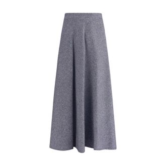 Sara Roka Eleganter Ausgestellter Midi-Rock - - Skirts - Damen - Blau - S