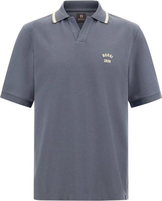 Boggi Milano Homme, Tops, Gris, Taille: M Polo en Piqu&eacute; de Coton