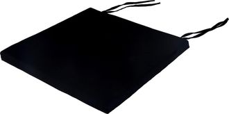 IDIMEX Sitzkissen Amata quadratisch, sch&ouml;nes Stuhlkissen im 4er Pack, bequemes Polsterkissen mit Stoffbezug in schwarz, praktisches Stuhlpolster mit B&auml;nder